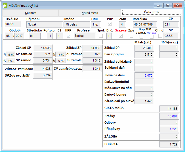 Zpracování mezd - Výpočet mezd | Mzdový software DUNA MZDY